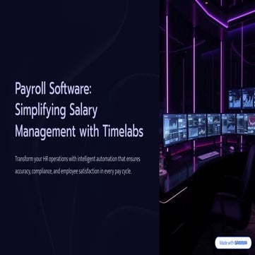 Payroll Software: Simplifying Salary Management with Timelabs | PDF