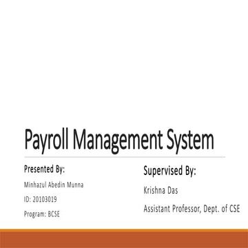 Payroll Management System | Project Demonstration | PPT