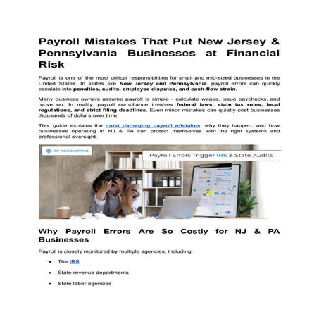 Payroll Mistakes That Put New Jersey & Pennsylvania Businesses at ...