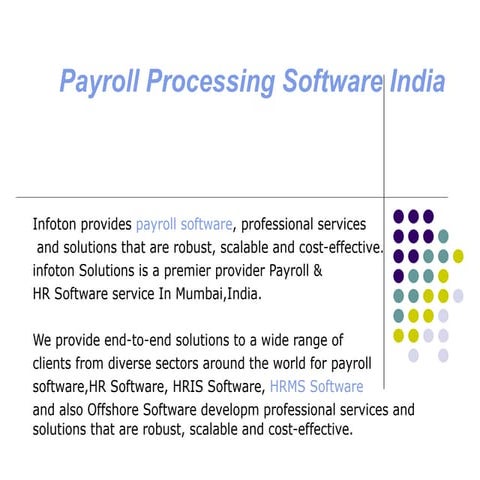 Payroll Processing Software India | PPT | Internet | Computing