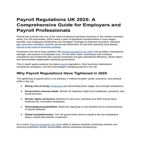 Payroll Regulations UK 2025: Complete Guide for Employers & Payroll ...