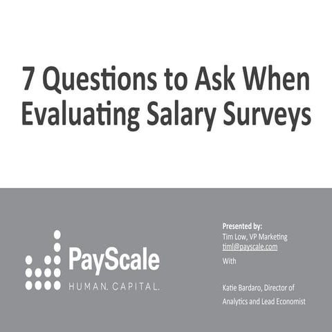 Pay scale presentation 7 questions to ask about salary data sources ...