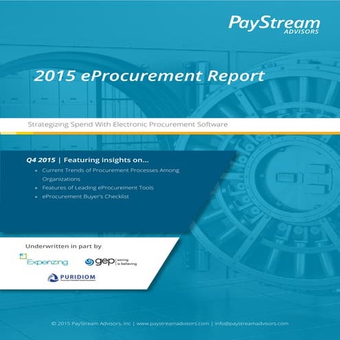 PayStream Advisors eProcurement Report | PDF