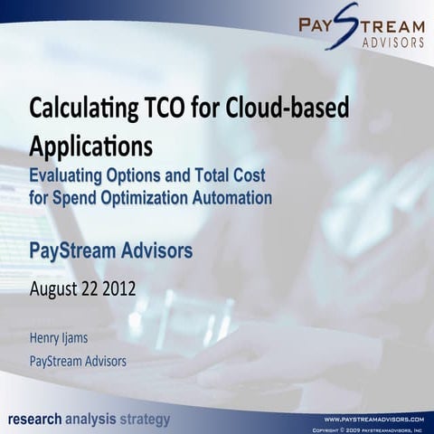 Calculating TCO for Cloud based Applications | PDF | Cloud Computing | Internet