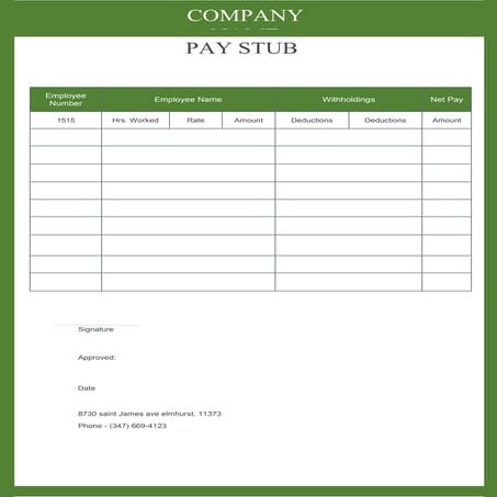 Free Pay stub Generator Template | PDF