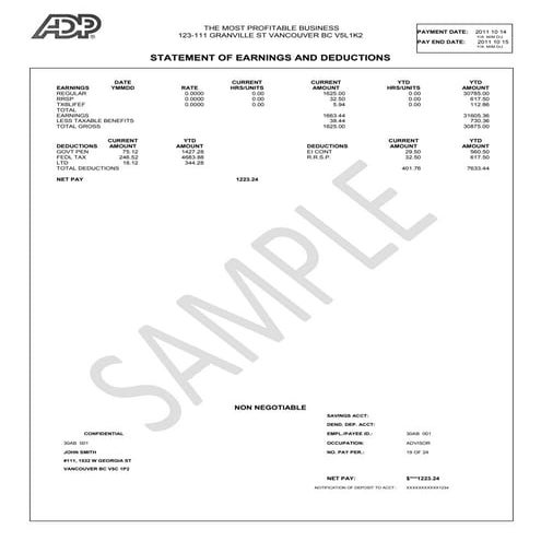 Pay Stub Sample | PDF