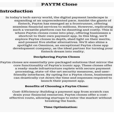 PAYTM Clone | DOCX