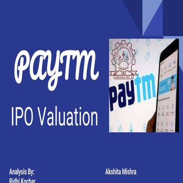 Paytm IPO valuation | PPT