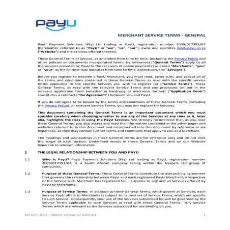 Merchant Service Terms | PDF