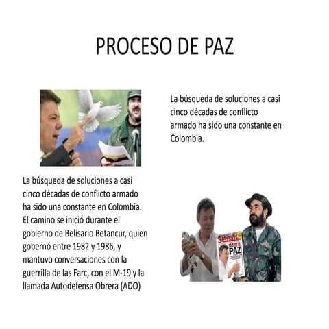 Proceso de paz en colombia presentacion final | PPTX