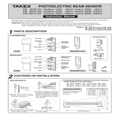 Takex PB-100TK Instruction Manual | PDF