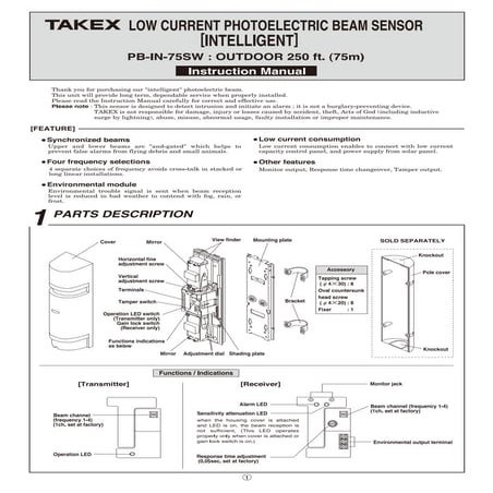 Takex PB-IN-75SW Instruction Manual | PDF
