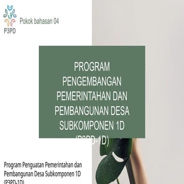 Pb 04 P3PD subkomponen1D Materi Pelatihan | PPT