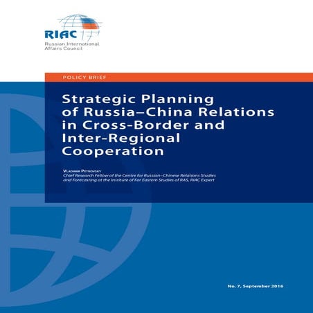 Strategic Planning of Russia–China Relations in Cross-Border and Inter ...