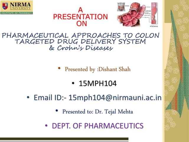 Colon specific drug delivery system | PPTX