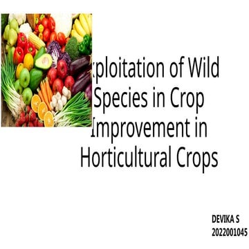 Exploitation of Wild Species in Crop Improvement in Horticultural Crops ...