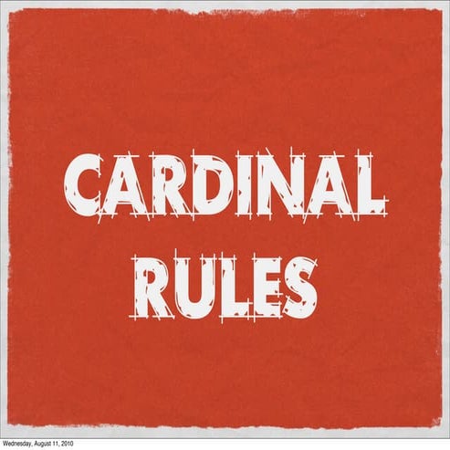 cardinal Rules | PDF