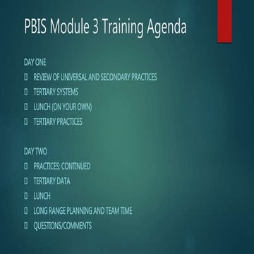 Pbis module 3 training agenda | PPTX