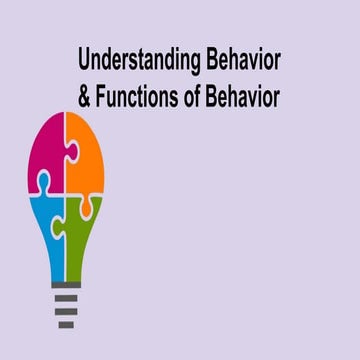 Understanding Behavior & Functions of Behavior | PPTX