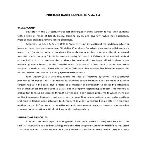 Problem based learning | PDF