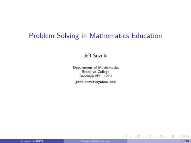 Mathematical Investigation and Modelling | PPTX