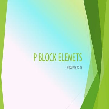 P Block elements