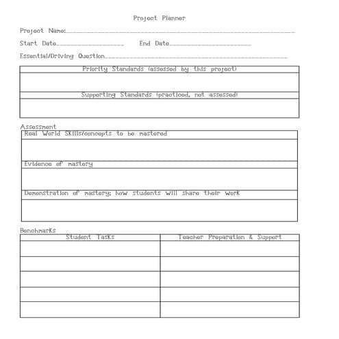 Pbl project planner | PDF | Homework and Study | Education