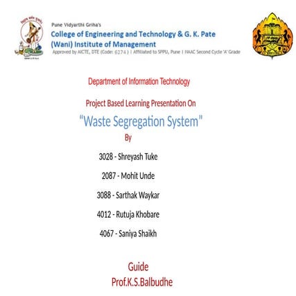PBL (Waste Segregation System).pptx final | PPTX