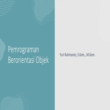 Pbo - kelas dan objek | PPTX