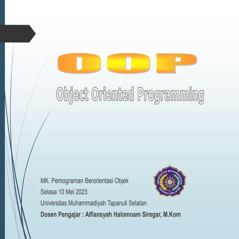 Pemograman Berorientasi Objek Oop Chapter 1d Pptx
