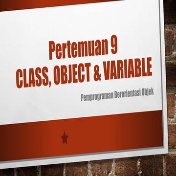 Pbo P 04 Class Object Variable Prodi Mik Ppt 9830