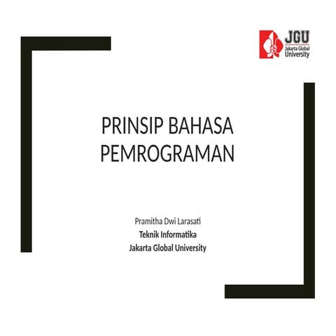 Pengantar Bahasa Pemrograman Jgu 0 Pptx