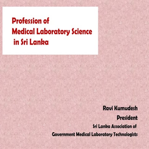 Post Basic Training for Medical Laboratory Technologists | PPT