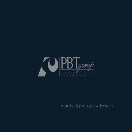 PBT Group - Intelligent Business Decisions | PDF