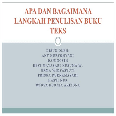 APA DAN BAGAIMANA LANGKAH PENULISAN BUKU TEKS | PPT