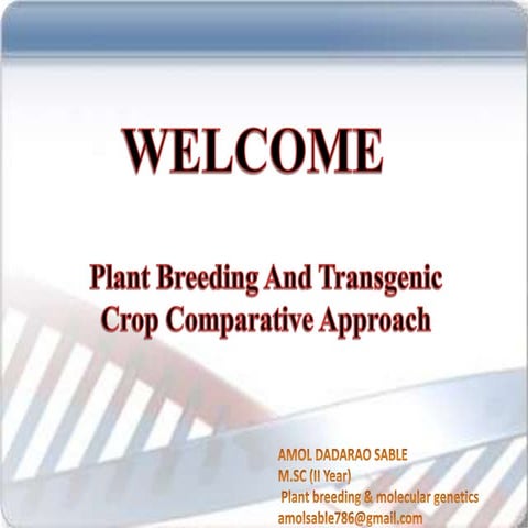 Plant Breeding And Transgenic Crop Comparative Approach | PPTX