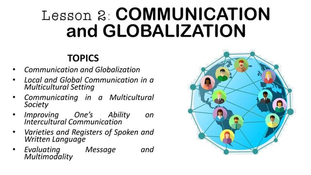 Local and Global Communication in Multicultural Settings | PPTX