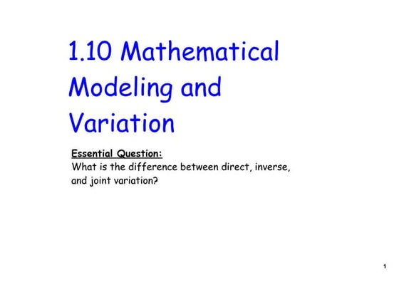 Mathematics 9 Lesson 4-A: Direct Variation | PPT