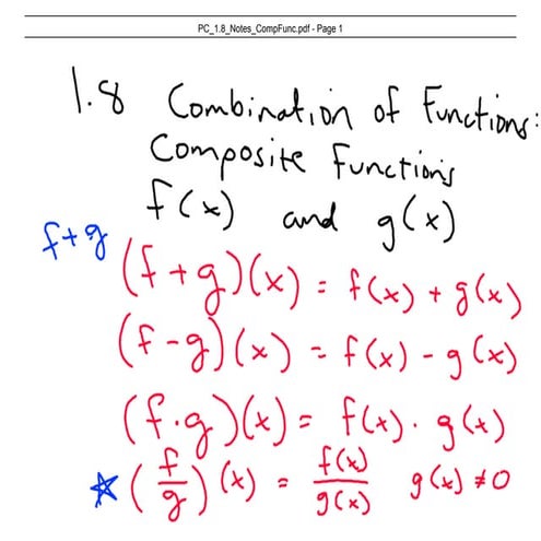 Pc 1.8 Notes Composite Function | PPT