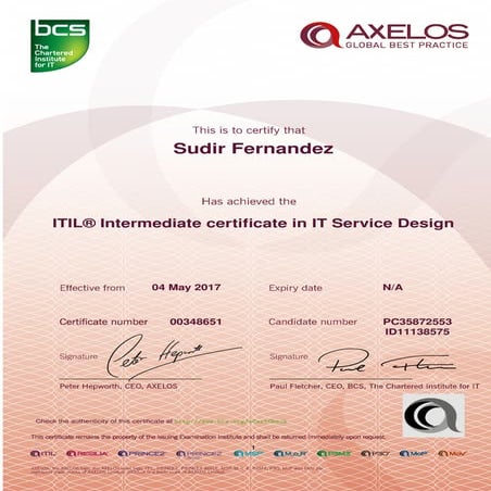ITIL Intermediate certificate in IT Service Design | PDF