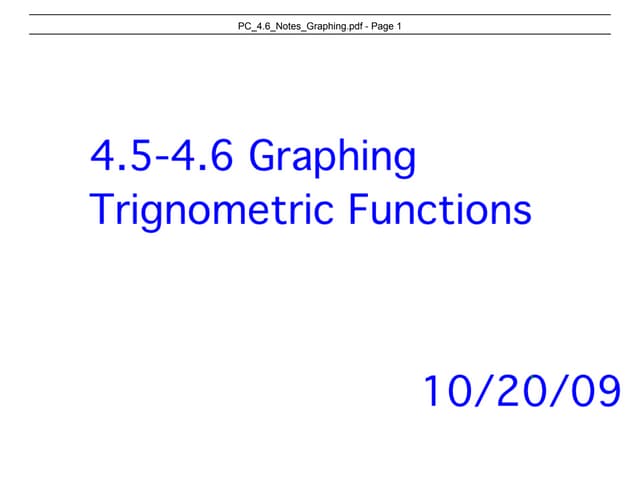 Pc 4 6 Notes Graphing Reciprocal Trig Ppt