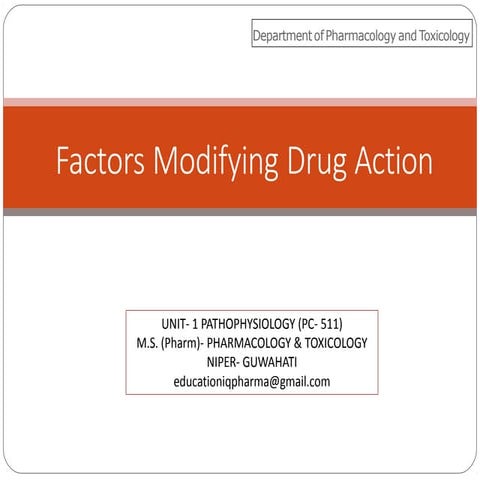 Factors affecting Drug Action | PPTX
