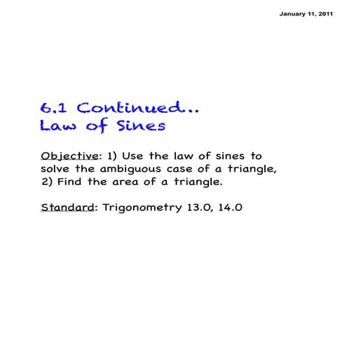 6.1 Law of Sines Ambiguous Case | PPTX