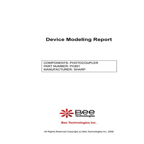 SPICE MODEL of PC851 in SPICE PARK | PDF