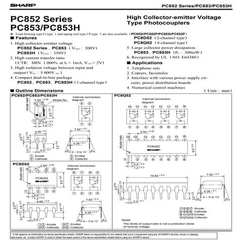 Original Opto PC853H P853 853H 853 DIP-4 New SHARP | PDF