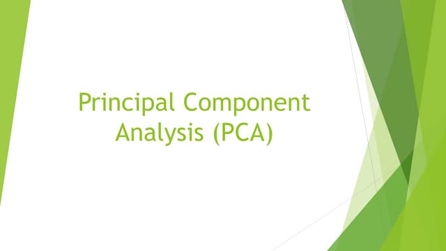 Principal Component Analysis (PCA) machine Learning. | PPT Principal Component Analysis (PCA) machine Learning. | PPT