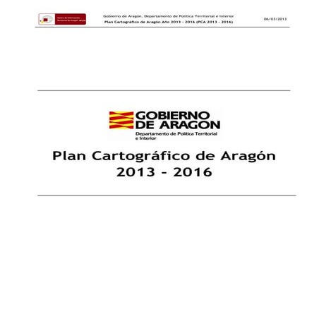 Plan Cartográfico de Aragón 2013 - 2016 | PDF