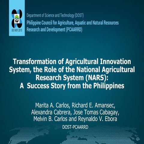Transformation of Agricultural Innovation System, the Roleof the ...