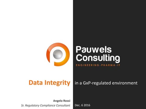 Data integrity & ALCOA+ | PPTX | Databases | Computer Software and Applications