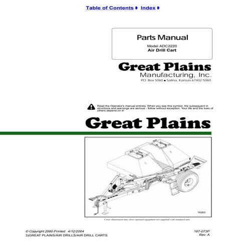 Great plains parts manual air drill cart 2220 | PDF